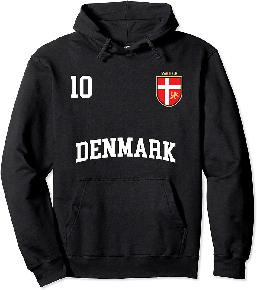 Denmark Soccer No. 10 Danish Flag Team Danmark Hoodie vendido por ...
