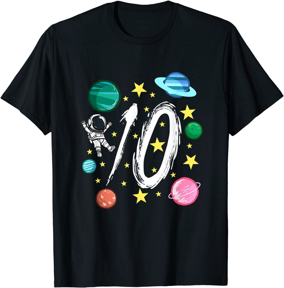 T-shirt Unissexo Manga Curta Presentes de 10 Anos Astronauta vendido ...