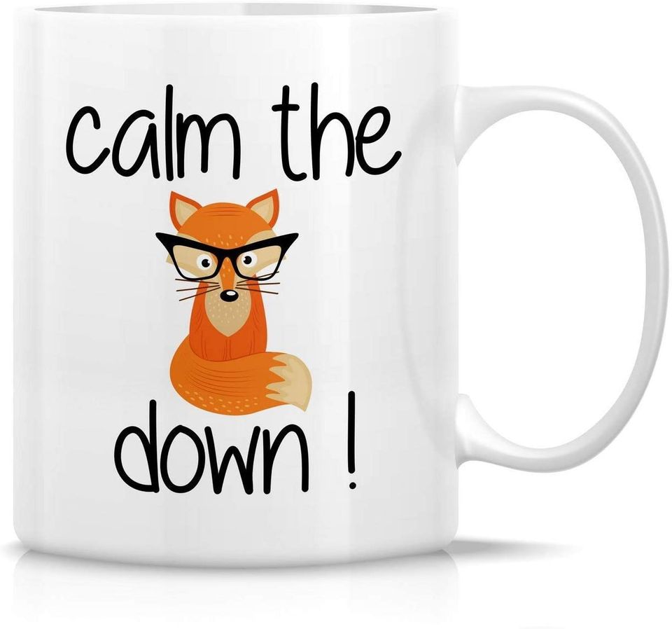 Caneca de Cerâmica Clássica Raposa com Óculos Calm The Down vendido por ...