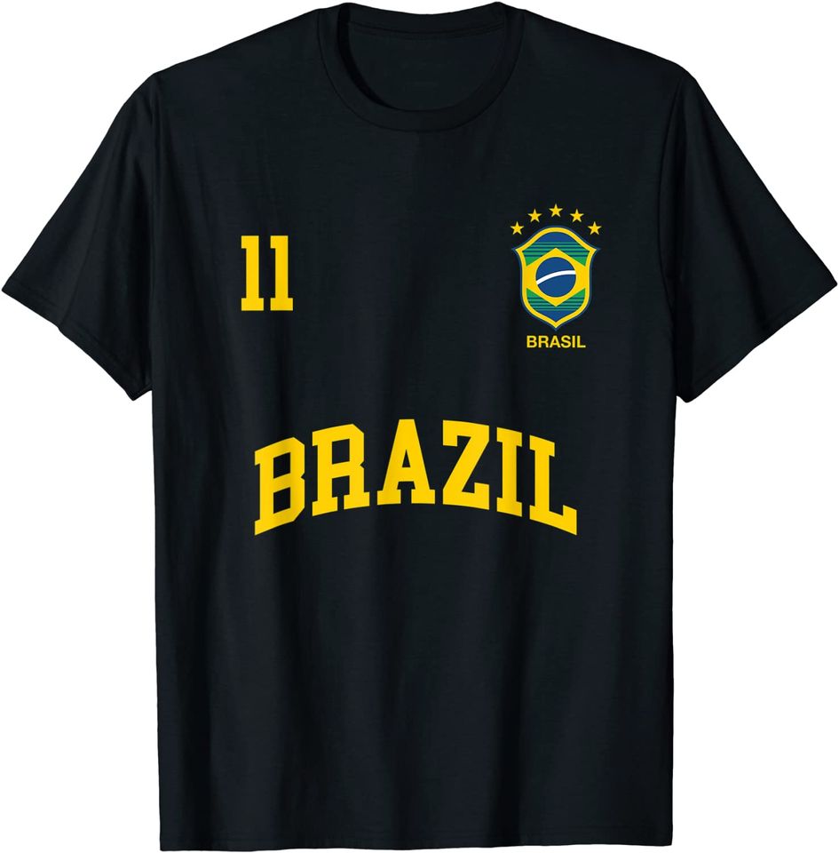 Brazil Number 11 Brazilian Soccer Team Sports Shirt vendido por Elena ...