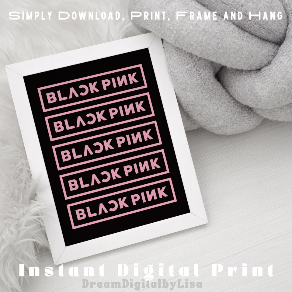 BLACKPINK 로고 인쇄 가능한 포스터, 즉시 디지털 다운로드, 판매 중 Irene Laschi | SKU 1850 ...