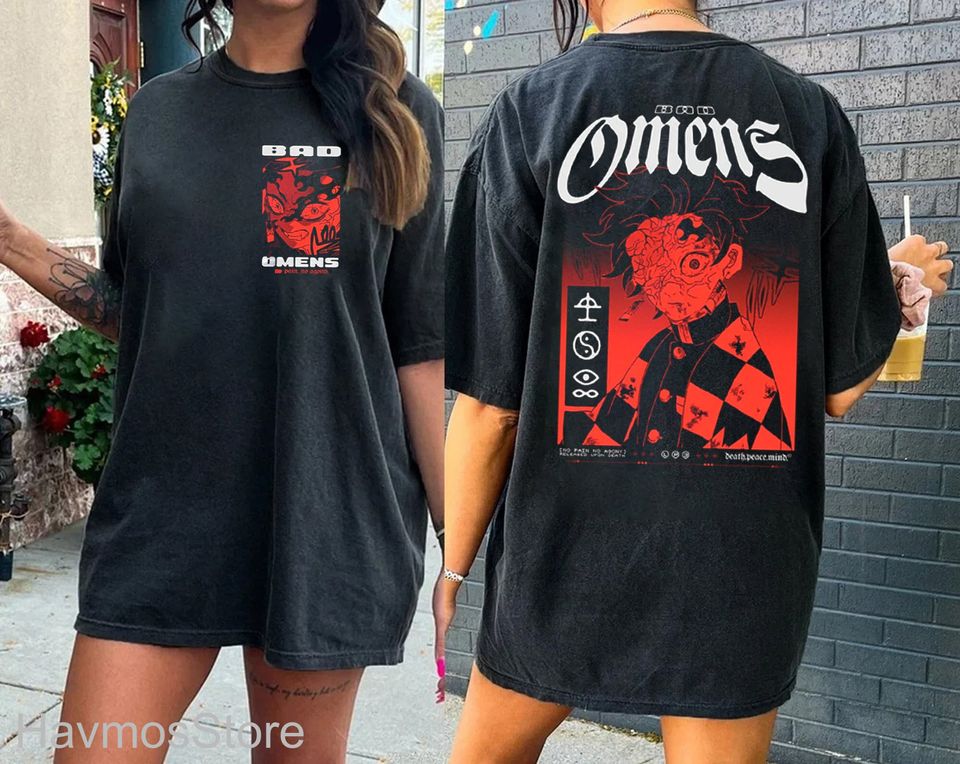 Camiseta de dupla face do fã da banda Bad Omen, camiseta da turnê de concerto Bad Omen 2023 ...