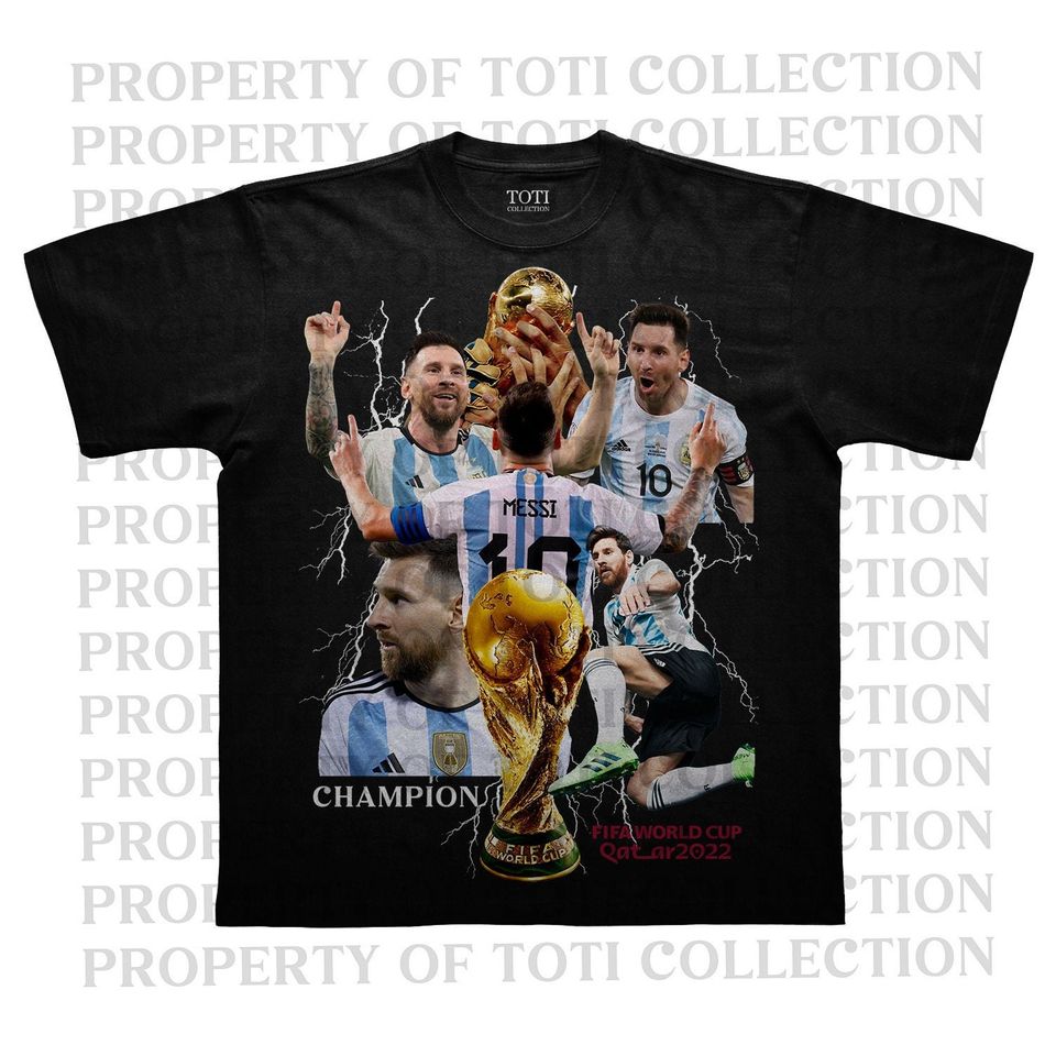 Messi Shirt, World Cup Qatar 2022 Argentina Champions T-Shirt Designed ...