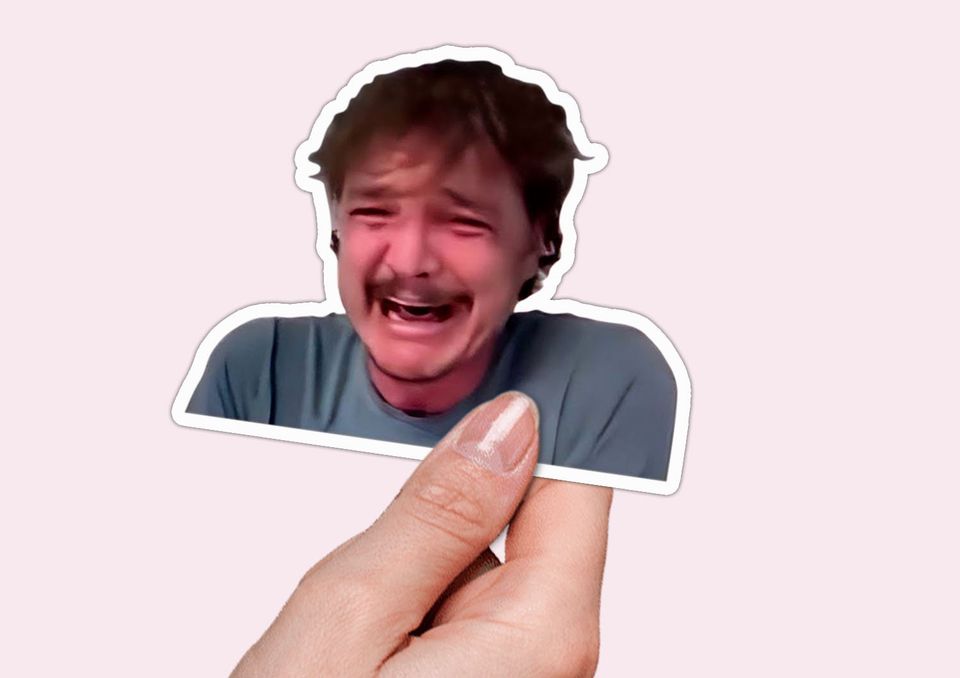 Pedro Crying Laughing Funny Meme Kiss-Cut Stickers Sticker Designed ...