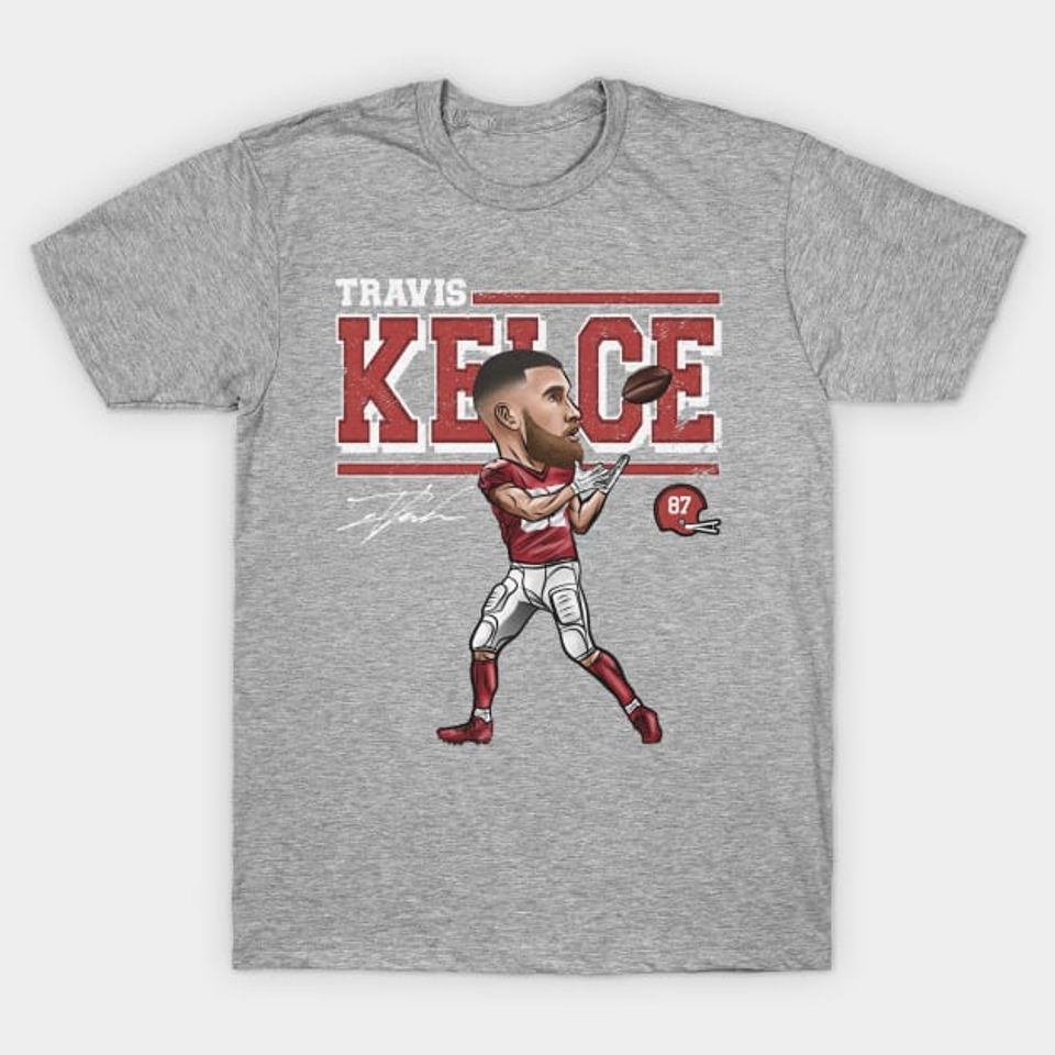 Travis Kelce Kansas City Cartoon - Travis Kelce - T-Shirt Designed ...