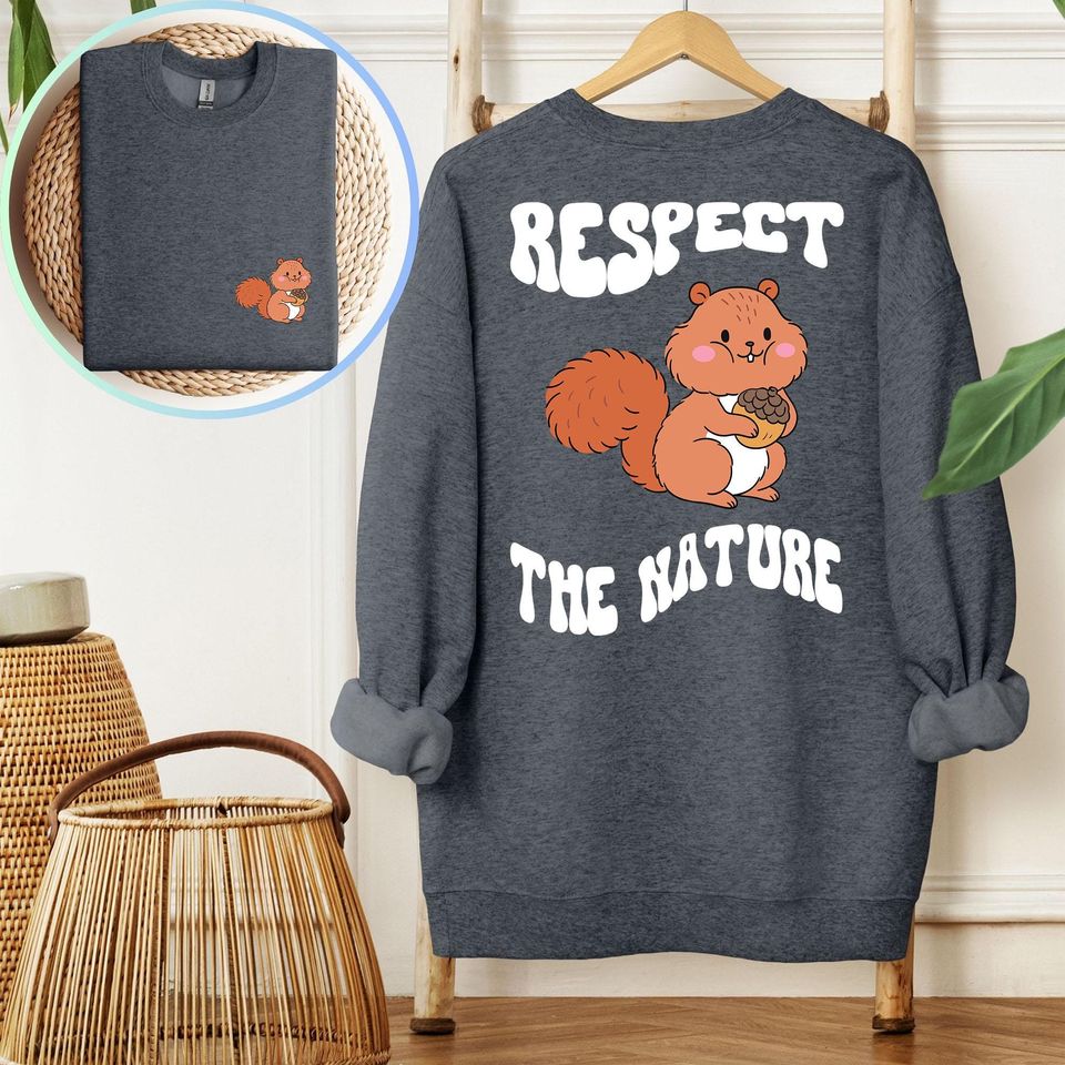 Bluza w stylu jesiennym w stylu vintage | Szanuj naturę wiewiórki
